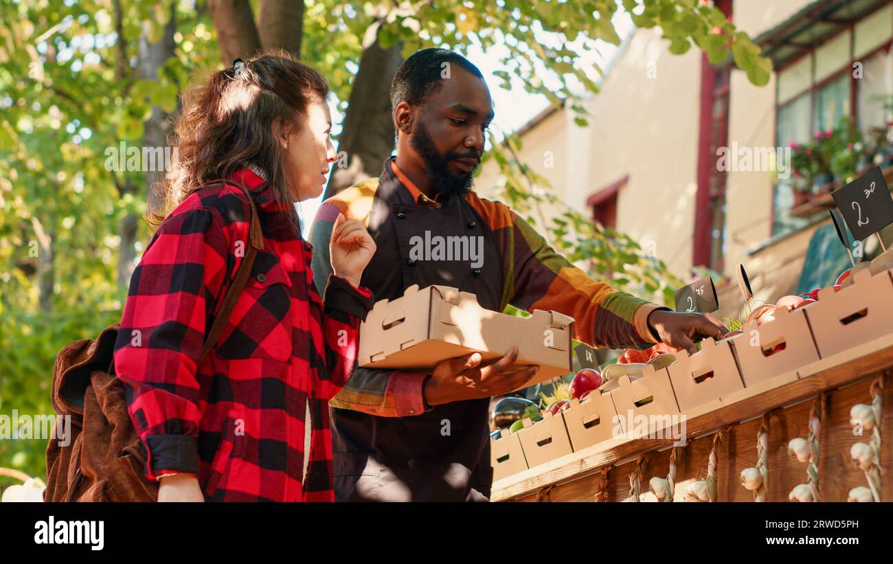 African american vendor putting bio hi-res stock photography and images ...