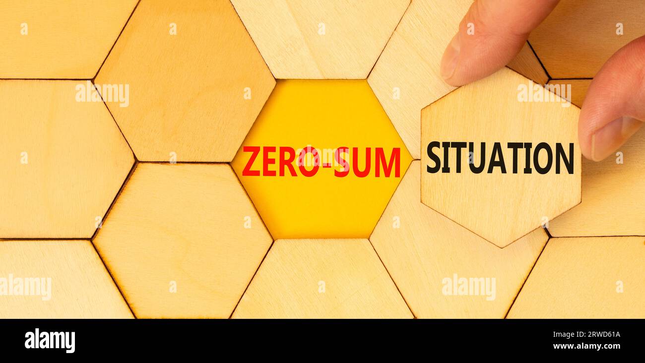 Zero-sum situation symbol. Concept words Zero-sum situation on ...