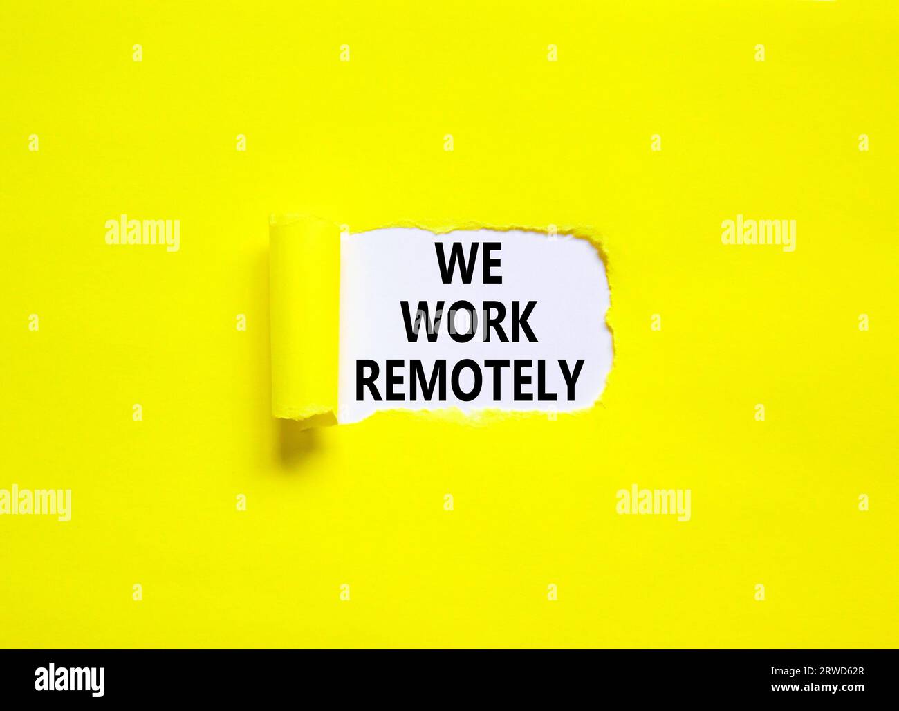 We work remotely symbol. Concept words We work remotely on beautiful ...