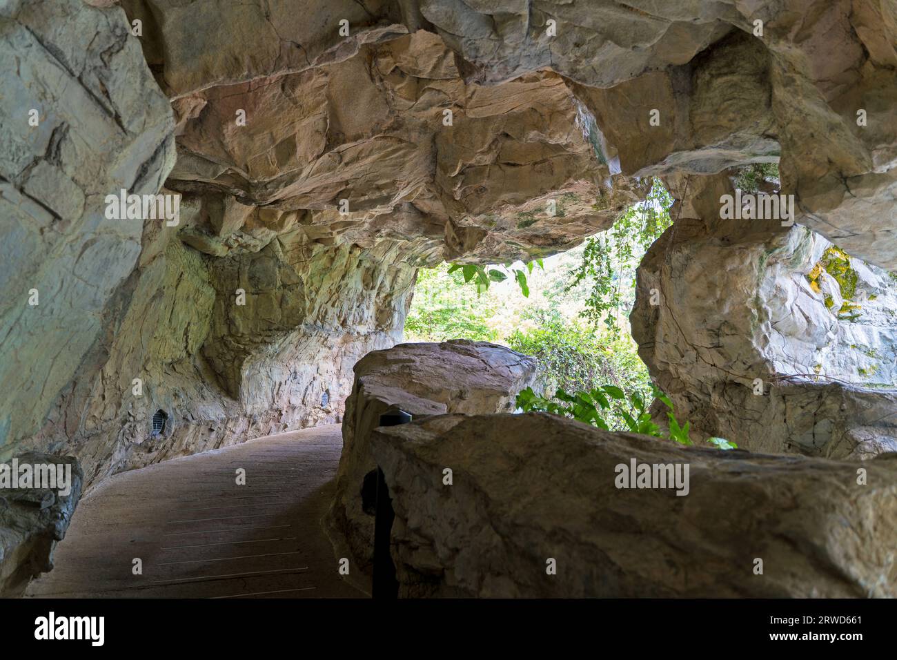 Inside of a rocky cave in Hong Kong central park Stock Photo - Alamy