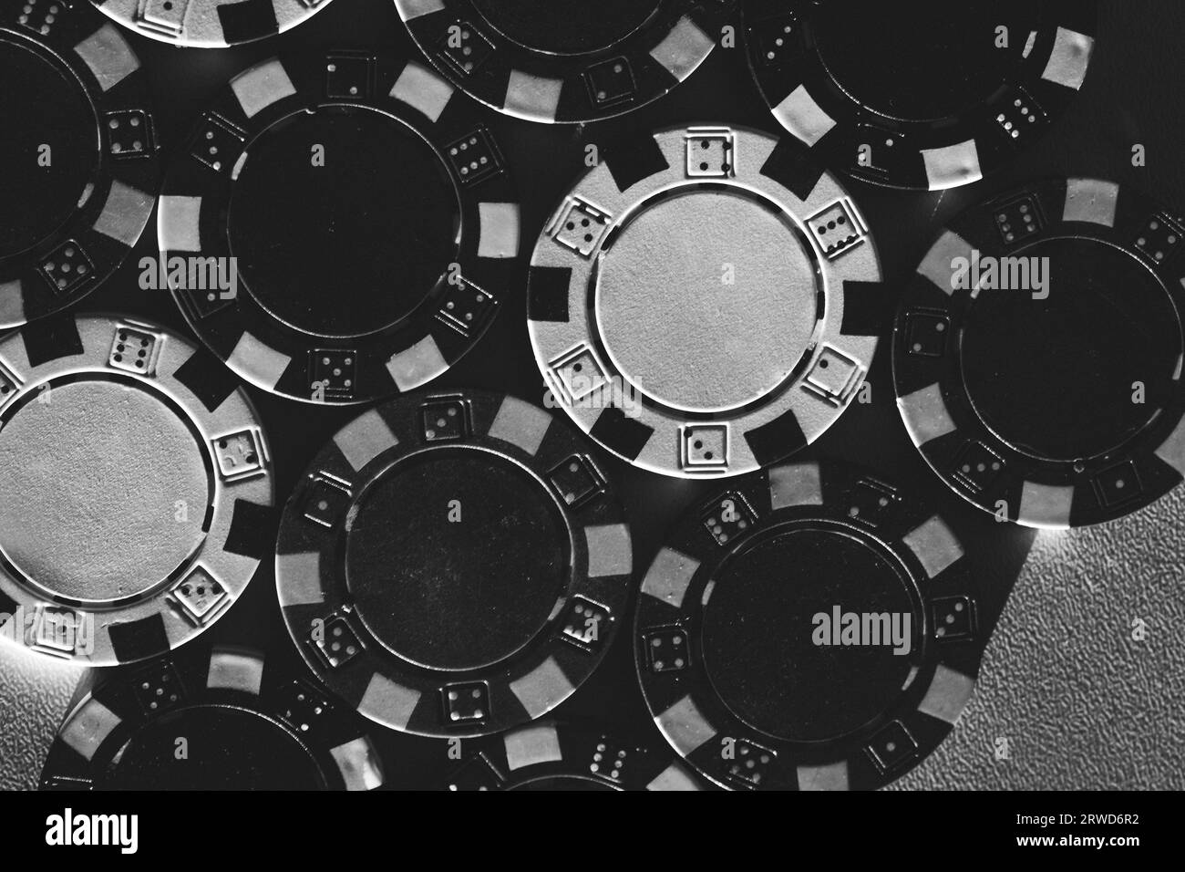 Custom poker chips Black and White Stock Photos & Images - Alamy