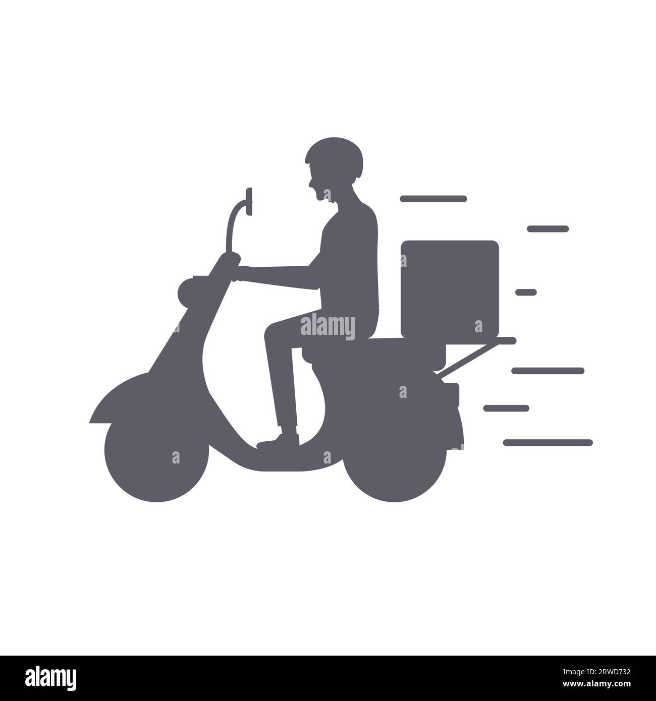 Express bike delivery scooter vector icon. Motorbike pizza fast food ...