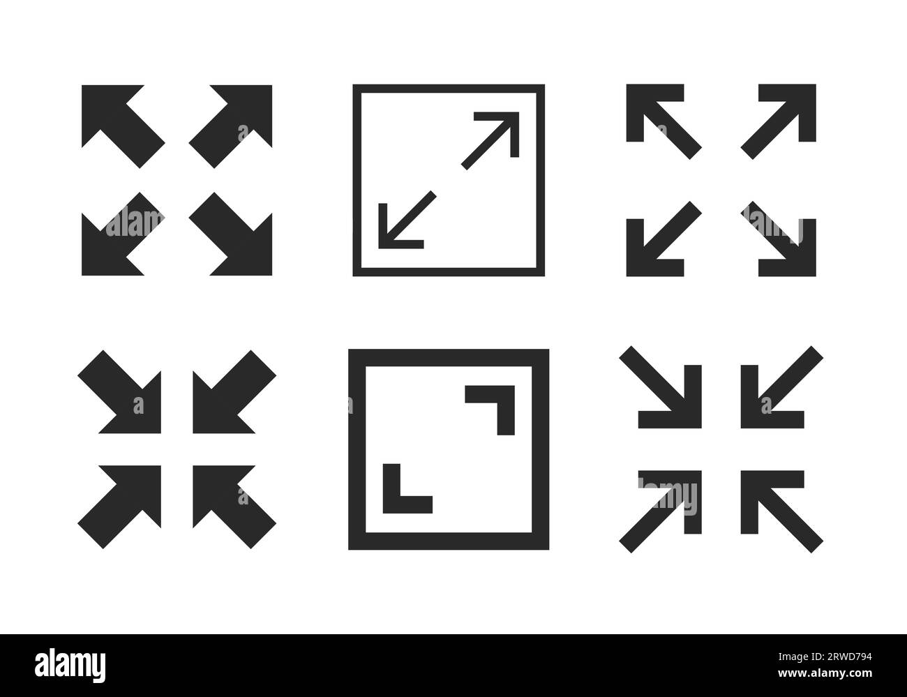 Fullscreen pictogram arrow size icon. Full screen bigger extend video ...