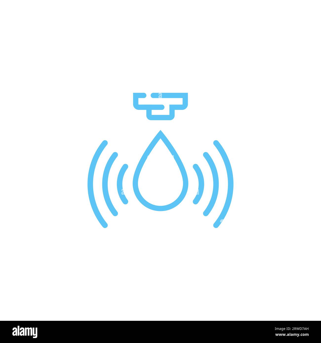 Water sensor vector icon. Water flow drop control sensor logo design isolated illustration Stock ...