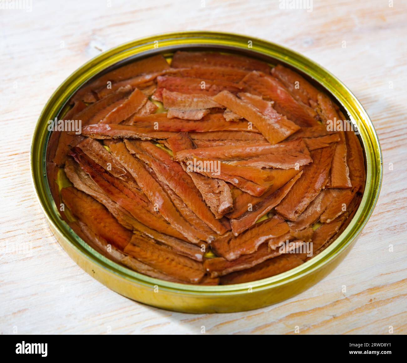 Pickled anchovy fillets in oil Stock Photo - Alamy