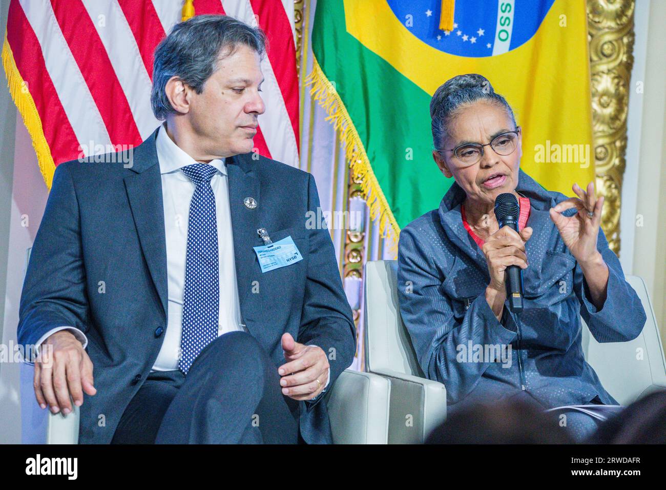 New York City, NY, USA. 18th Sep, 2023. Brazilian ministers Fernando ...