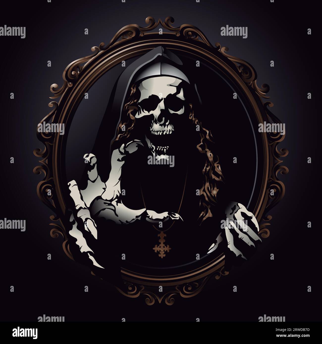 Evil nun Stock Vector Images - Alamy