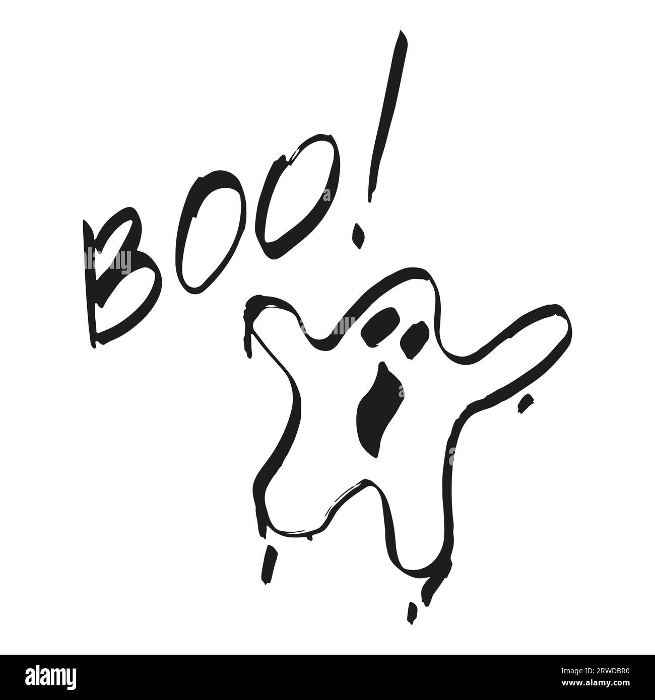 Ghost. Phrase boo. Street graffiti style. Hand-drawn wall art ...