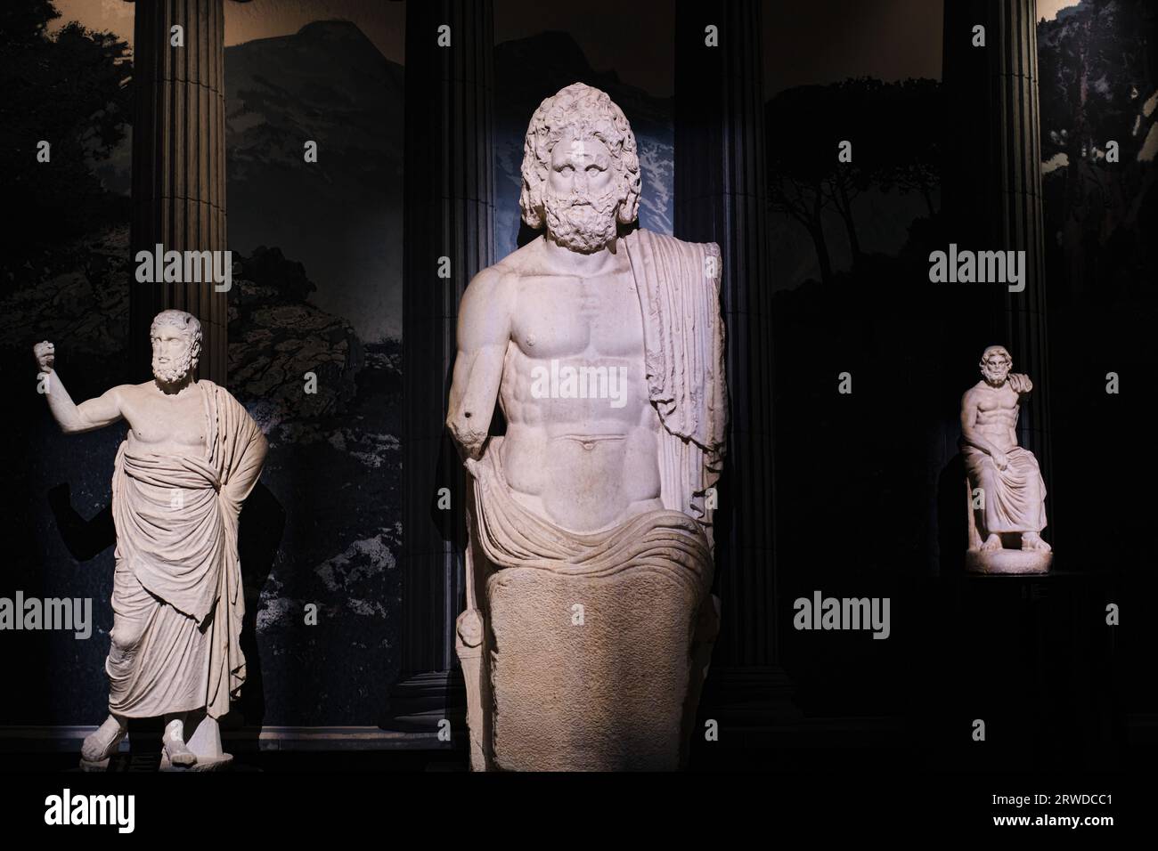 Istanbul, Turkey - September 16 2023: Great marble statue of Zeus in ...