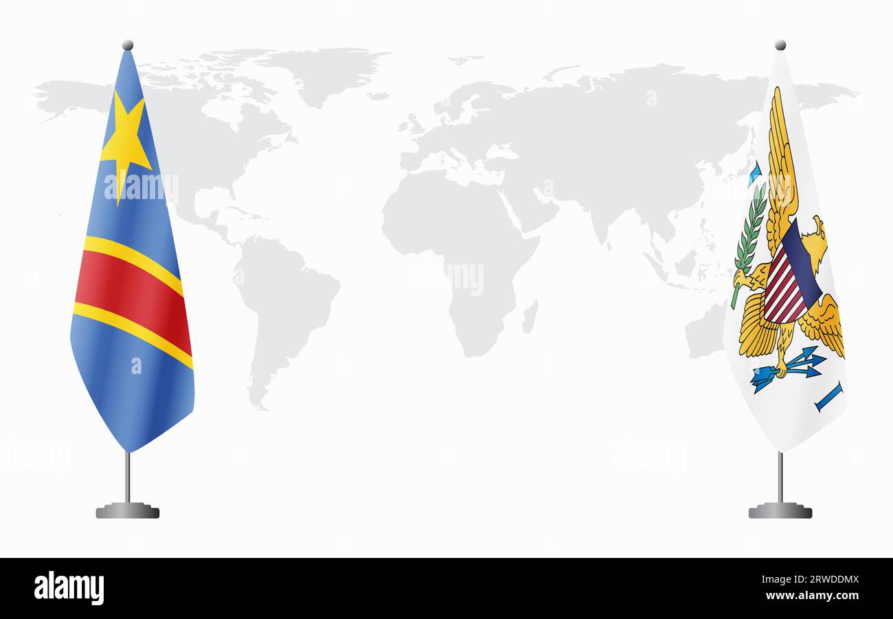 Democratic Republic of United States Virgin Islands flags for official ...