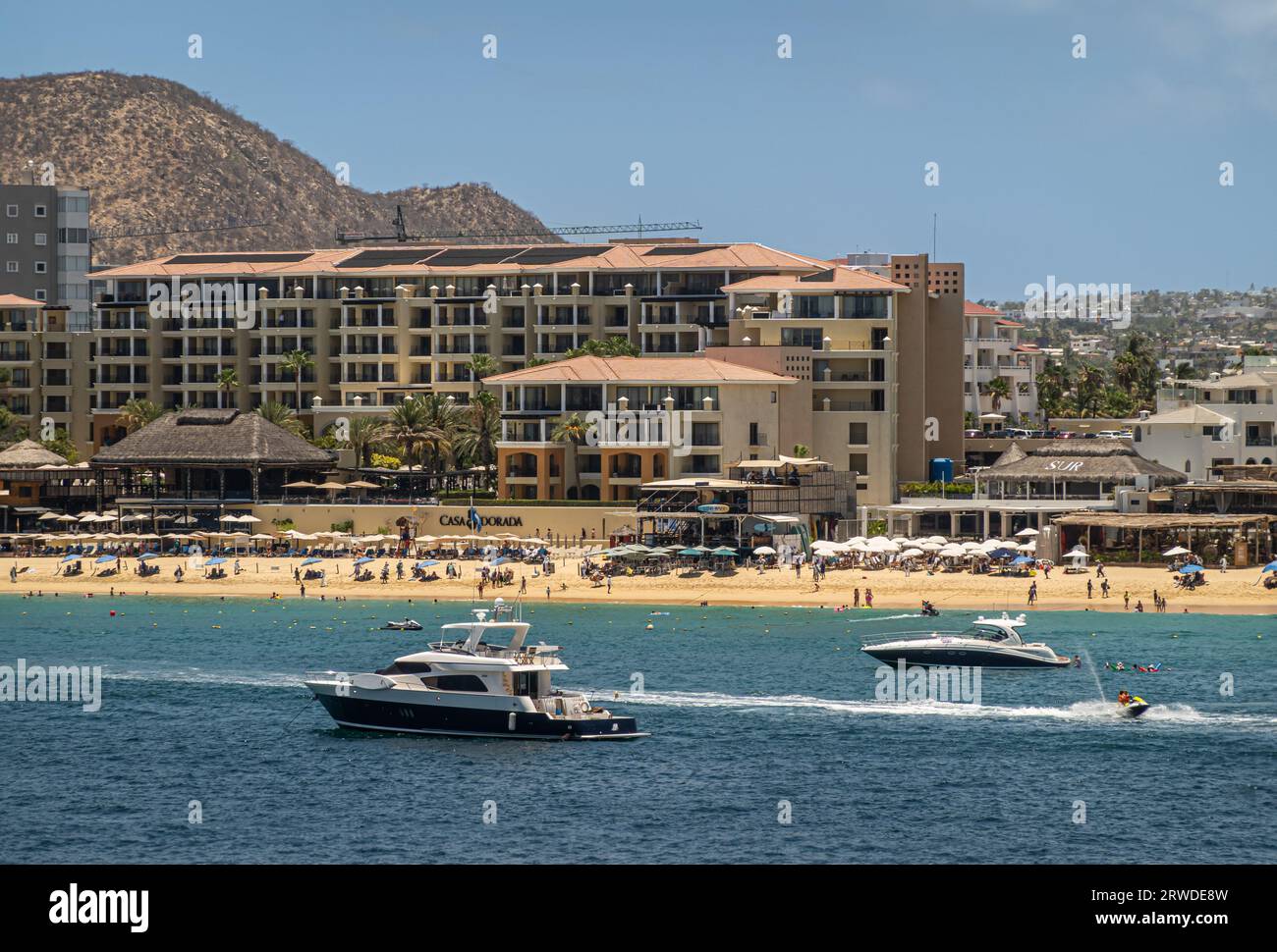 Mexico, Cabo San Lucas - July 16, 2023: Casa Dorado resort yellow beach ...