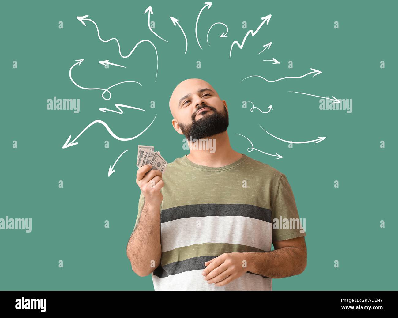 Happy handsome bald man thinking hi-res stock photography and images ...