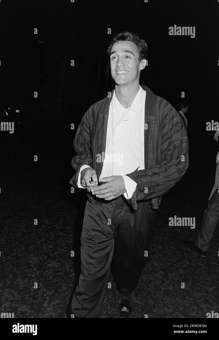 LONDON, UK. September 03, 1986: Wham singer Andrew Ridgeley at a party ... LONDON, UK. September 03, 1986: Wham singer Andrew Ridgeley at a party ...