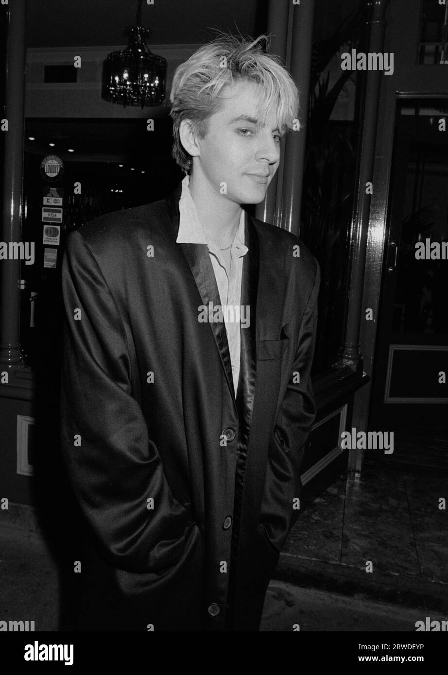 LONDON, UK. September 1986: Duran Duran star Nick Rhodes attends a ... LONDON, UK. September 1986: Duran Duran star Nick Rhodes attends a ...