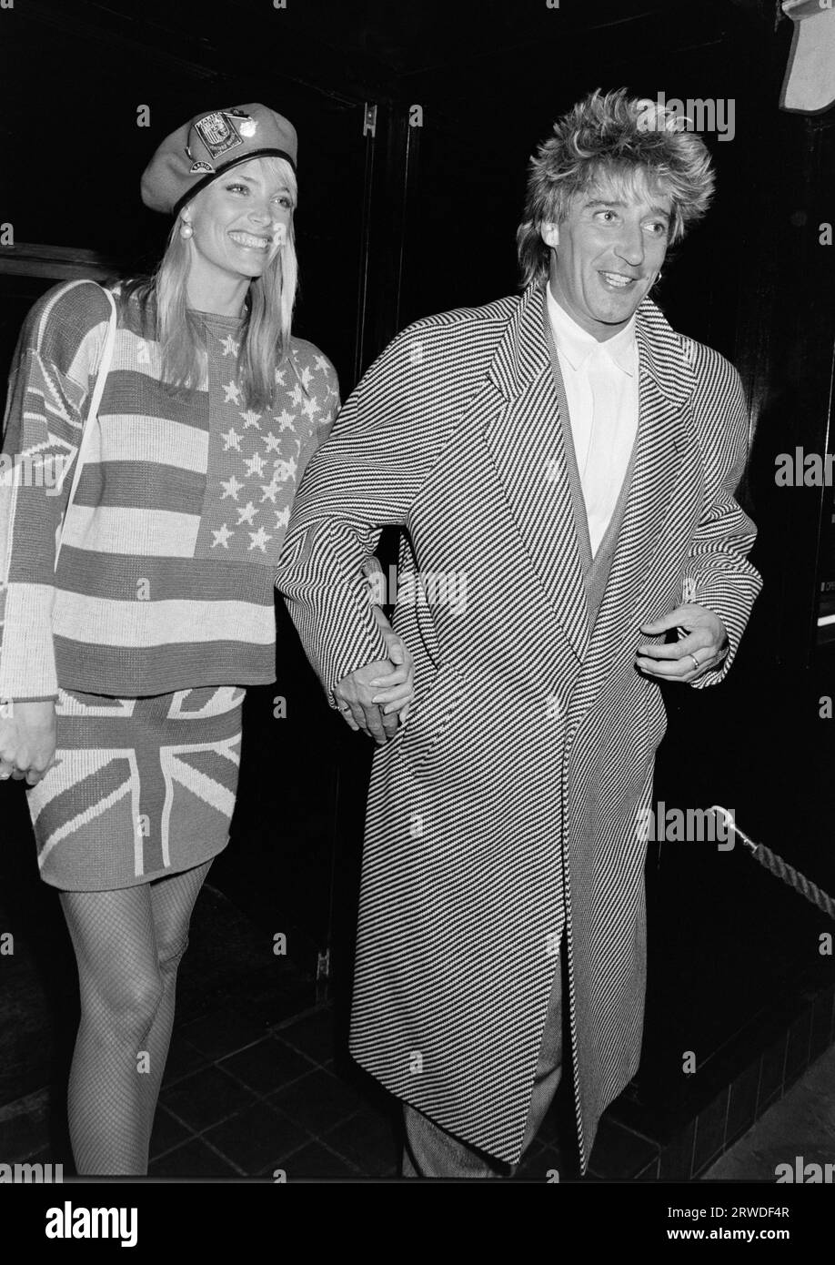 LONDON, UK. September 18, 1986: Singer Rod Stewart & model Kelly Emberg ...