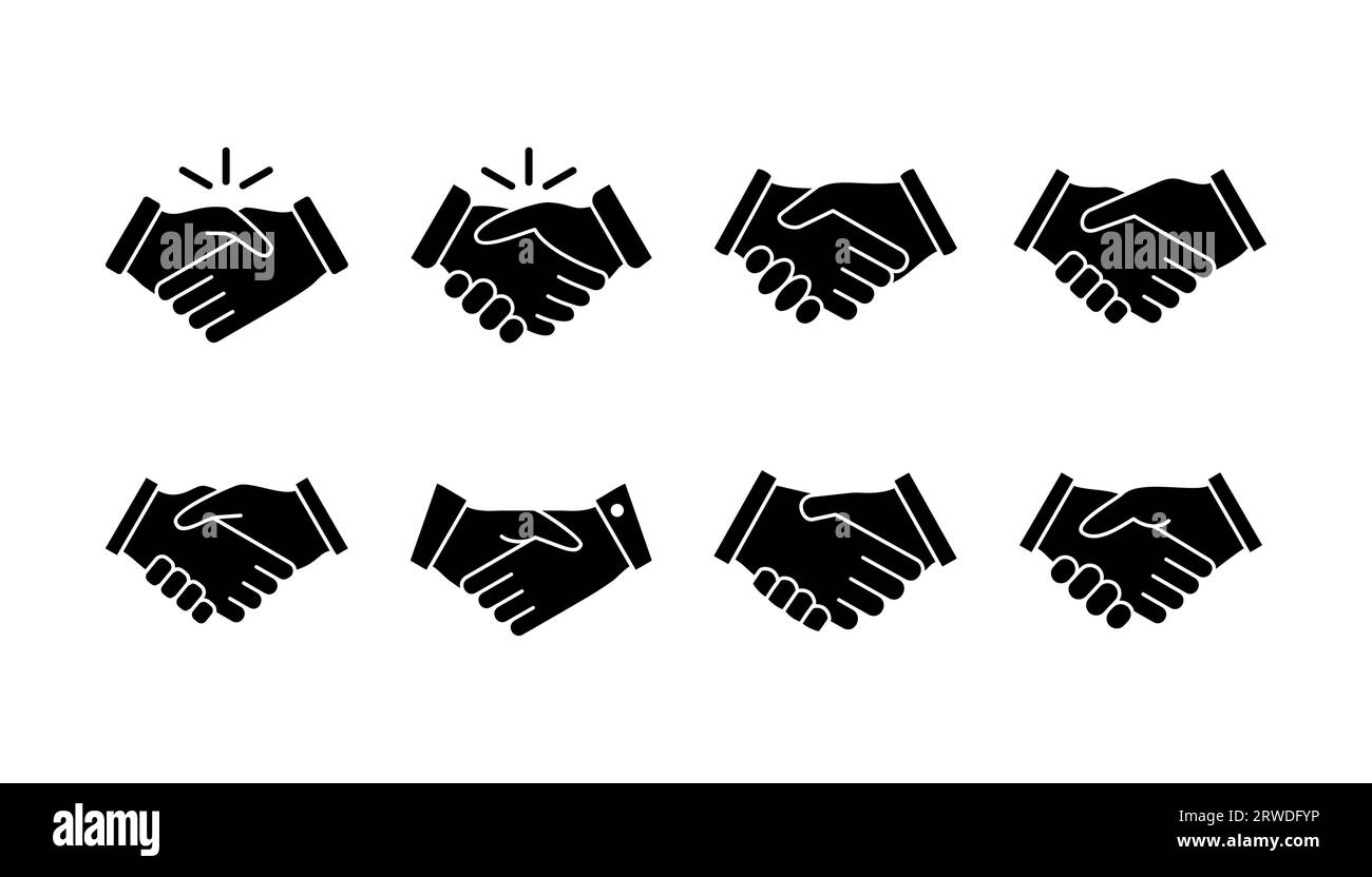Hand shake icon vector. business handshake. contract agreement ...