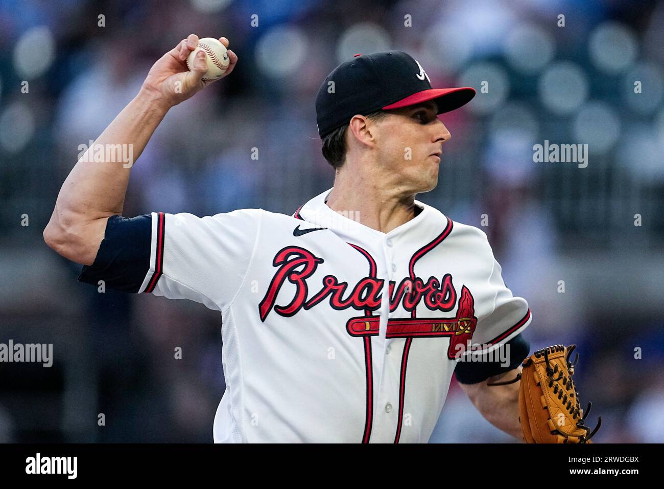 Atlanta Braves starting pitcher Kyle Wright (30) works against the ...
