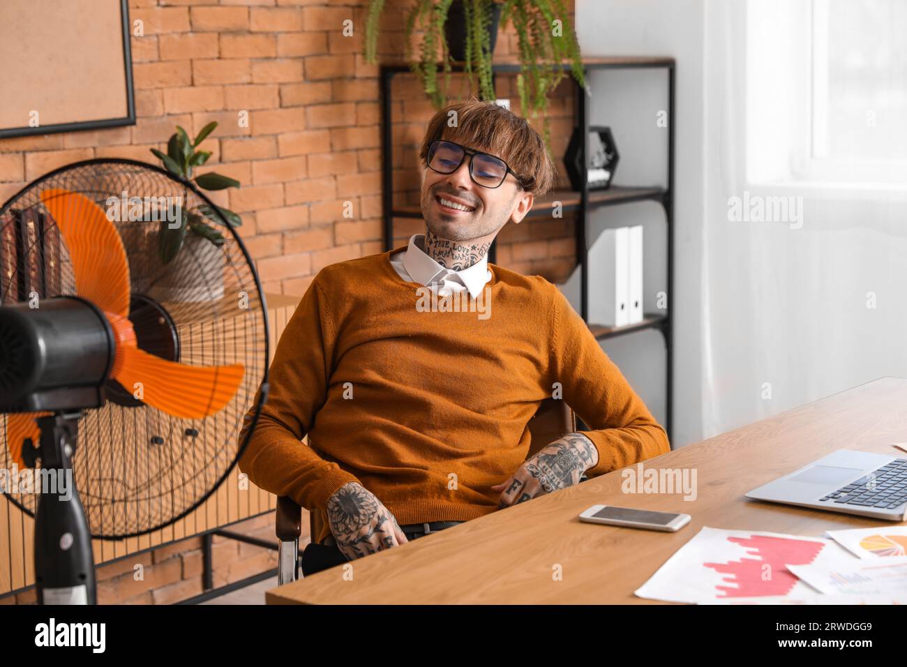 Businessman in office room rotating hi-res stock photography and images ...