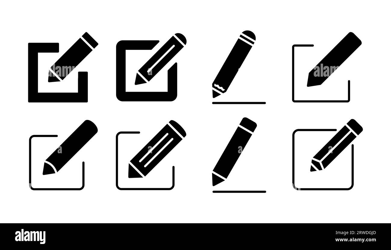 Edit icon vector. edit document sign and symbol. pencil Stock Vector ...