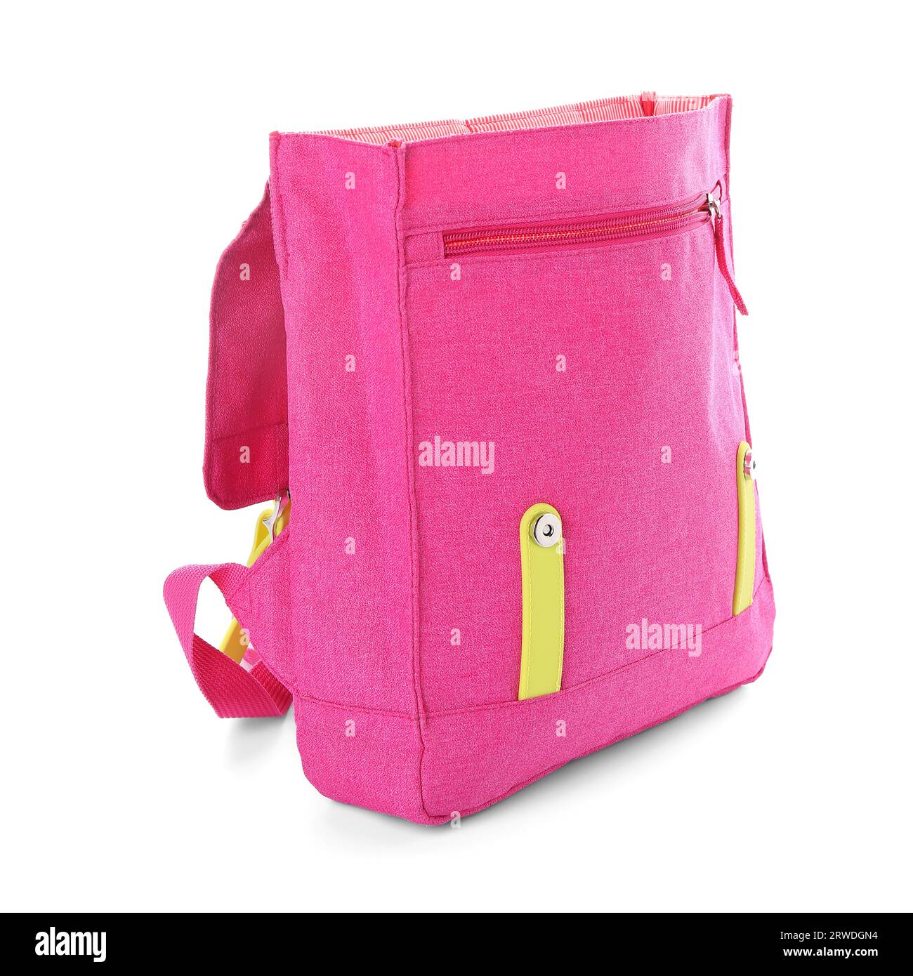 Pink school backpack isolated on white background Stock Photo - Alamy