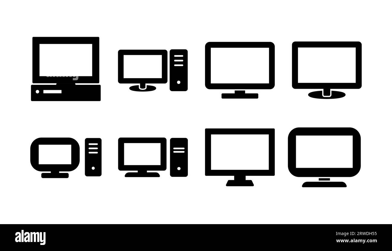 Computer icon vector. computer monitor icon Stock Vector Image & Art ...