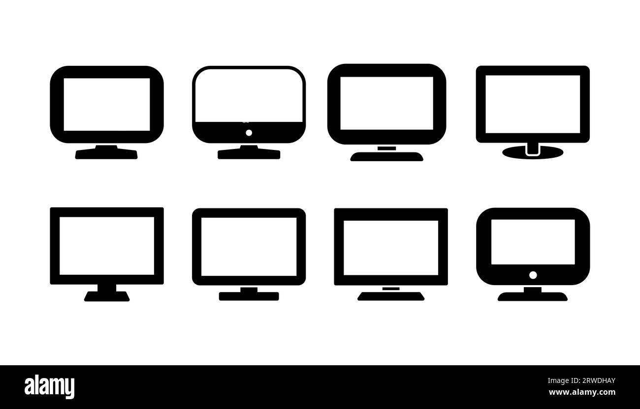 Computer icon vector. computer monitor icon Stock Vector Image & Art - Alamy