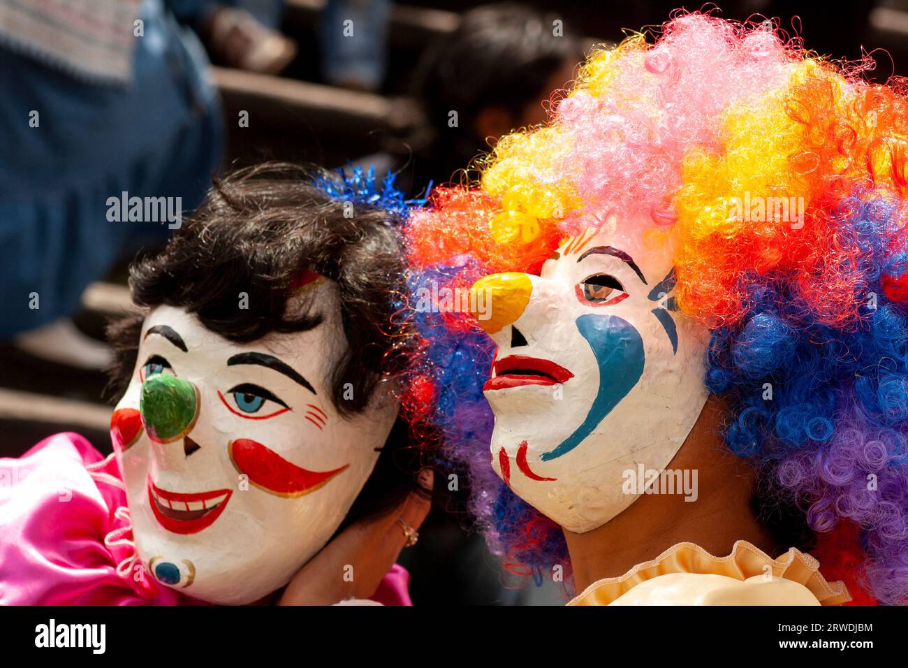 two people in a carnival in latin america with handmade masks Stock ...