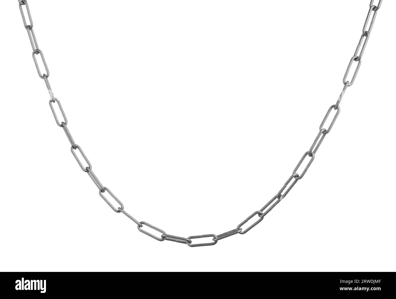 One common metal chain isolated on white Stock Photo - Alamy