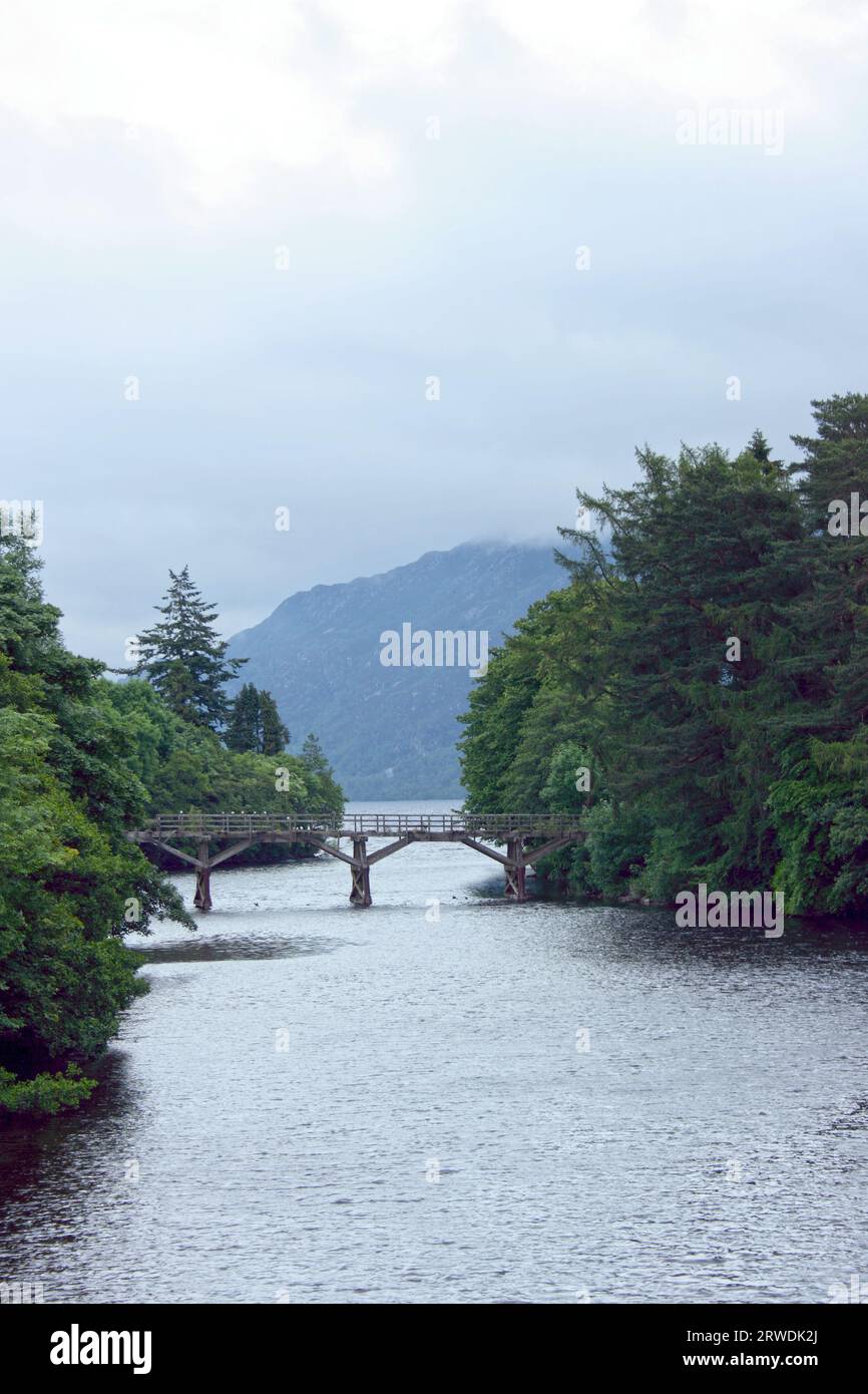 Bridge crossing the Loch Ness in the village of Fort Augustus in ...