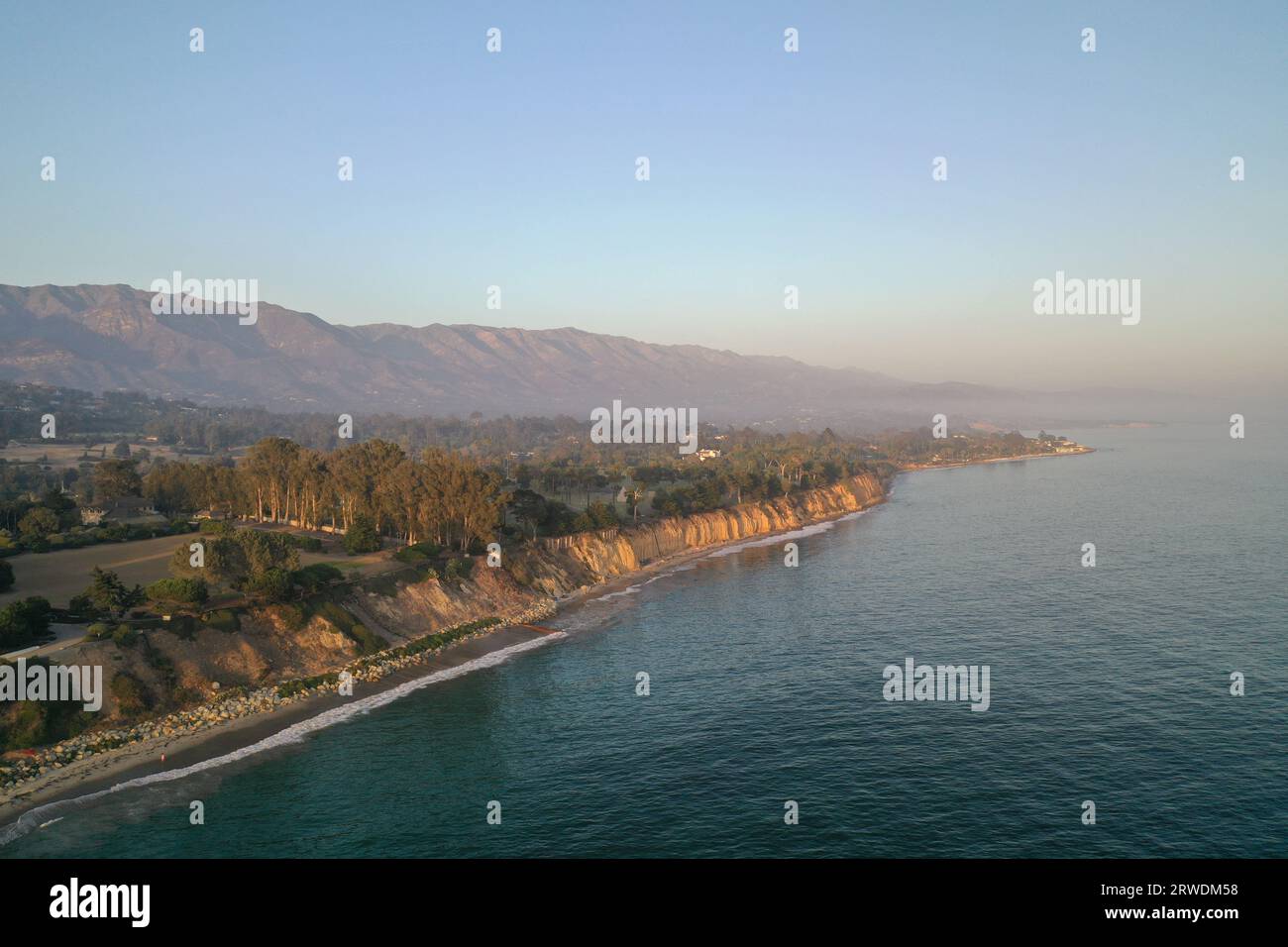 Dramatic Santa Barbra coastal cliffs at golden hour Stock Photo - Alamy