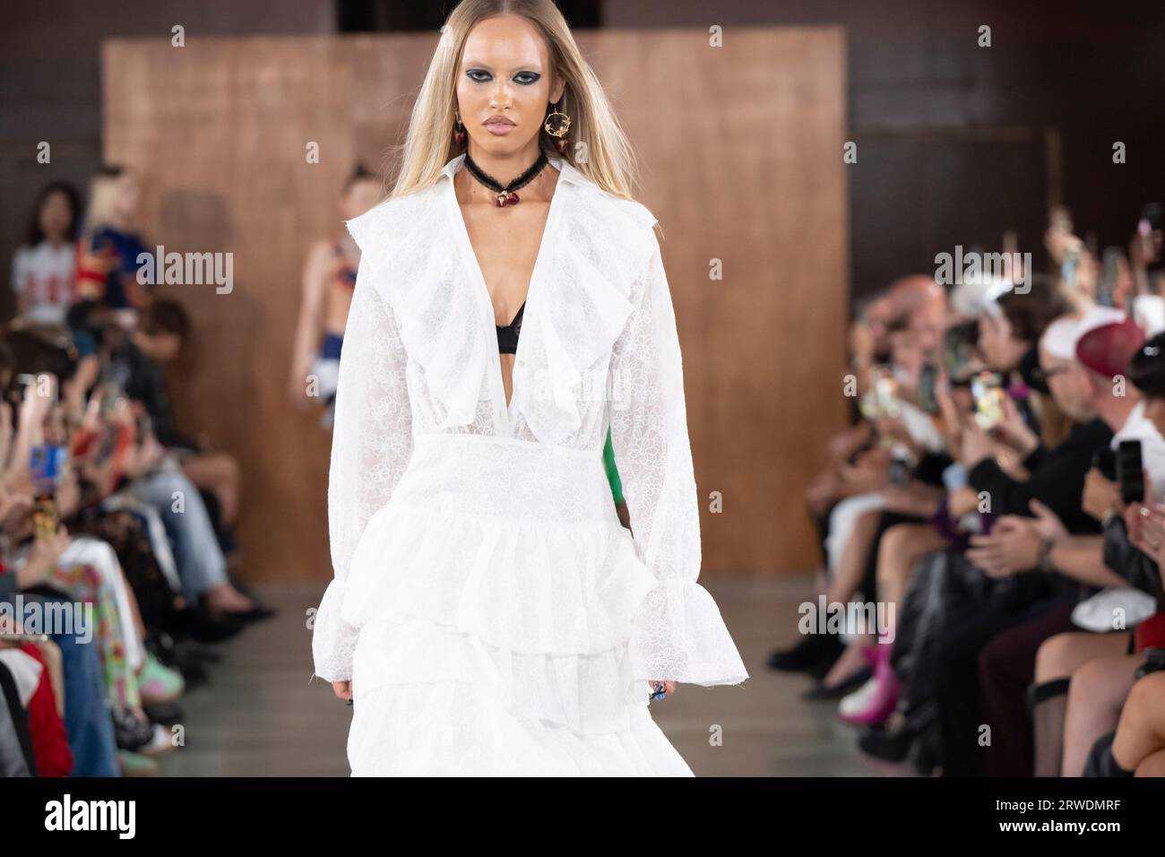 London, UK. 17th Sep, 2023. A model walks on the runway at the Sinead ...