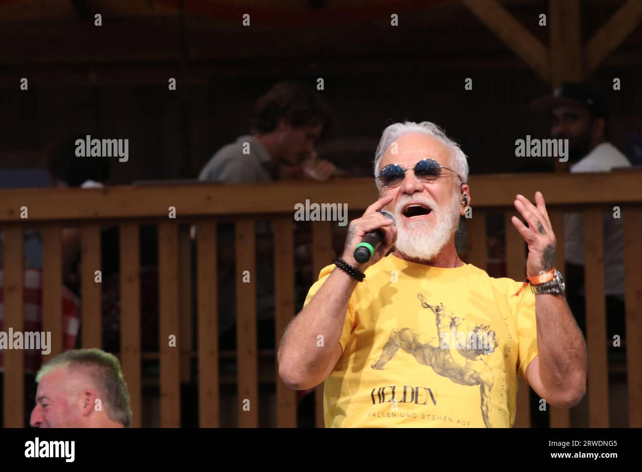 MUNICH, Germany, 18. September 2023: Nino de ANGELO, song Helden falln ...