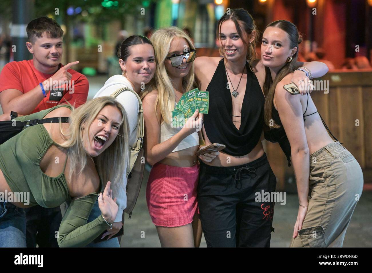 Broad Street, Birmingham, 18th September 2023 - Students waited to get ...