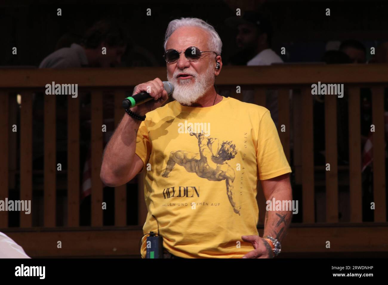 MUNICH, Germany, 18. September 2023: Nino de ANGELO, song Helden falln ...