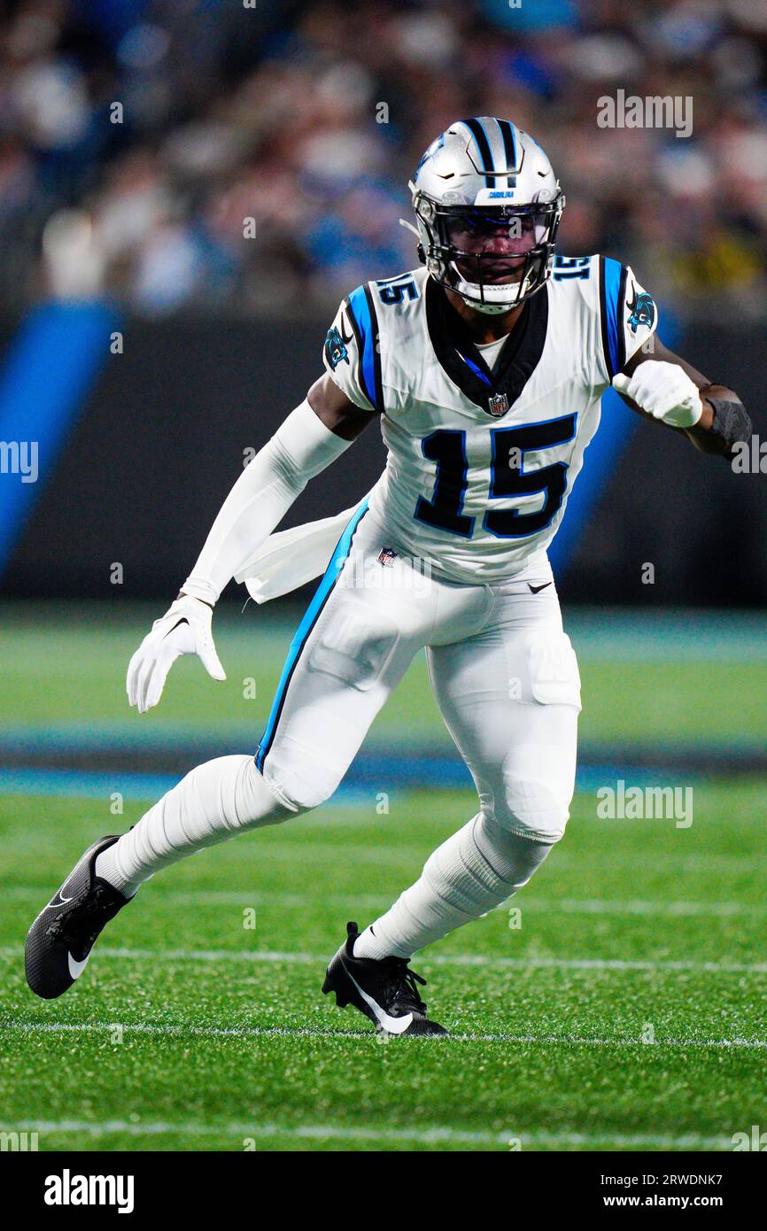 Carolina Panthers wide receiver Jonathan Mingo plays against the New ...