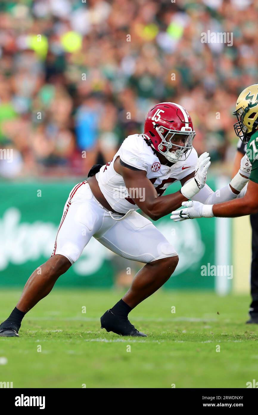 TAMPA, FL - SEPTEMBER 16: Alabama Crimson Tide Linebacker Dallas Turner ...