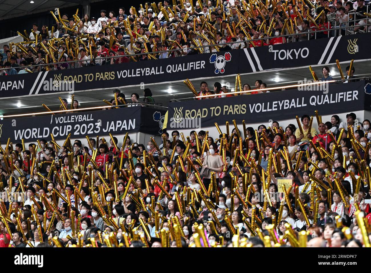 Tokyo, Japan. Credit: MATSUO. 17th Sep, 2023. Fans (JPN) Volleyball : FIVB Road To Paris ...