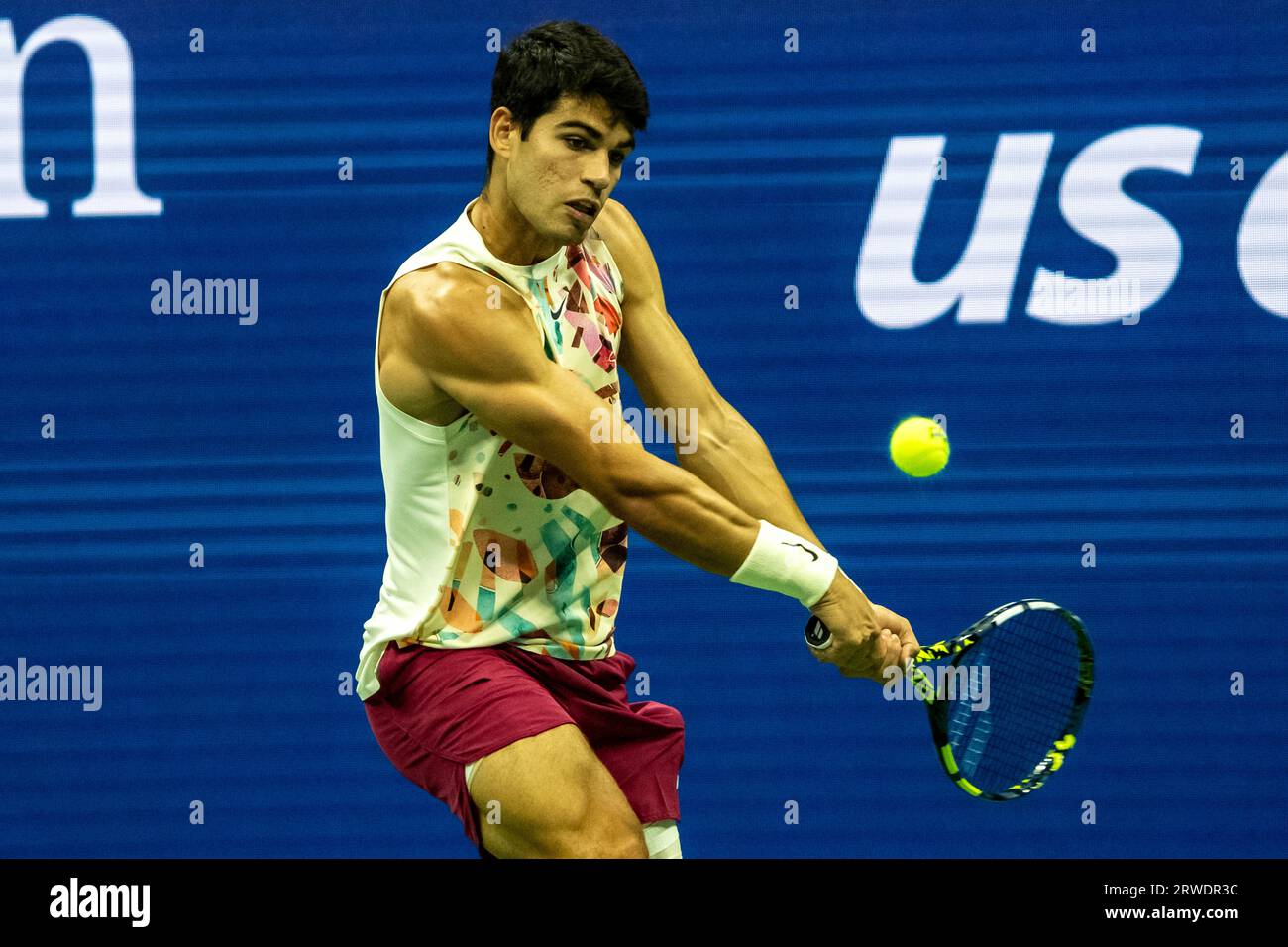 Carlos Alcaraz (ESP) competing in the Men's Singles Semi-finals at the ...