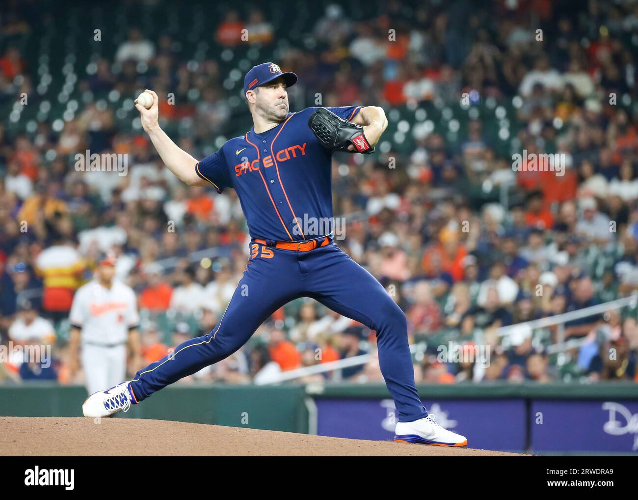 HOUSTON, TX - SEPTEMBER 18: Houston Astros starting pitcher Justin Verlander (35) throws a pitch ...