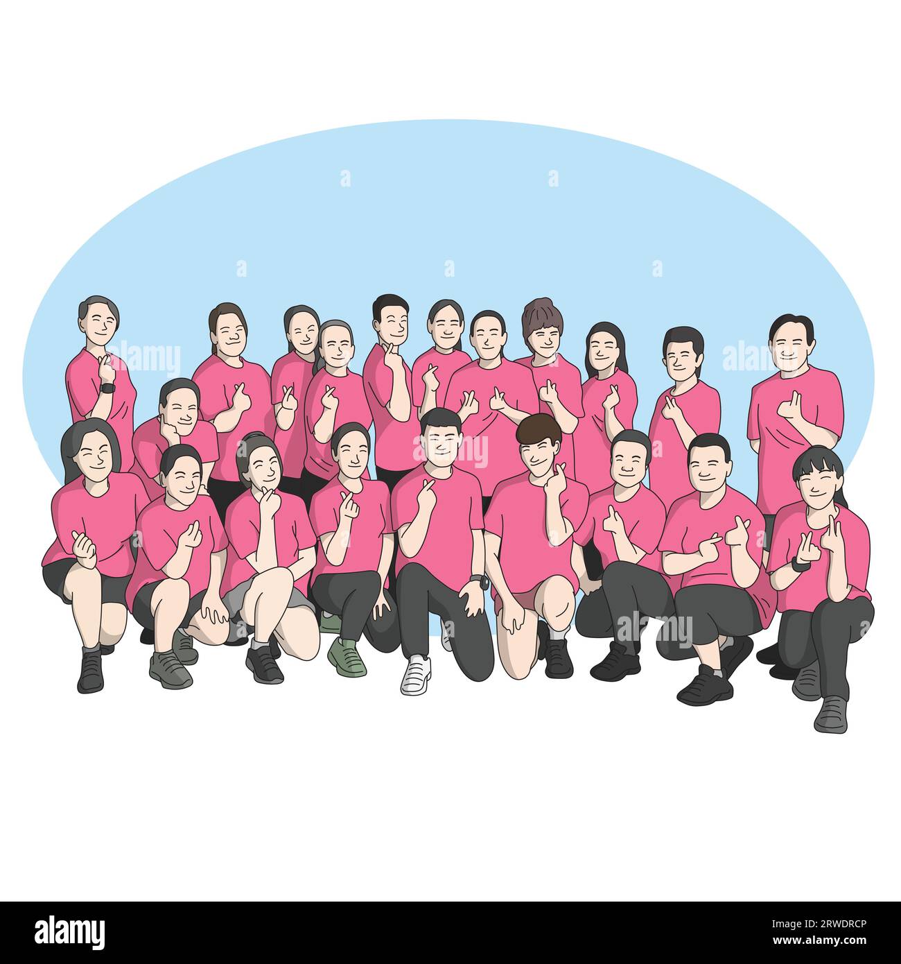 Portrait young active people Stock Vector Images - Alamy