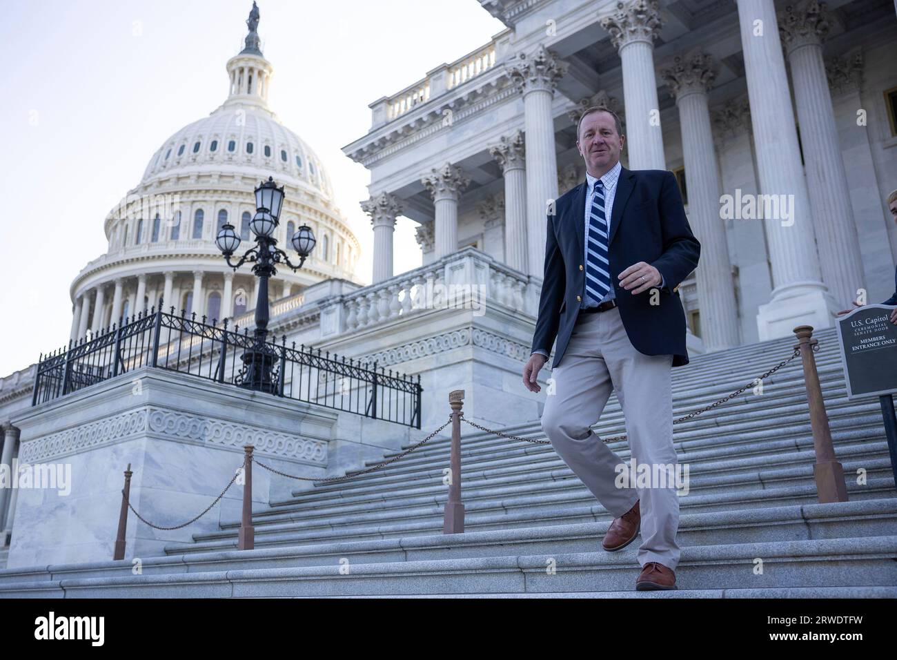 Sen. Eric Schmitt (R-Mo.) is seen outside the U.S. Capitol Sept. 18 ...