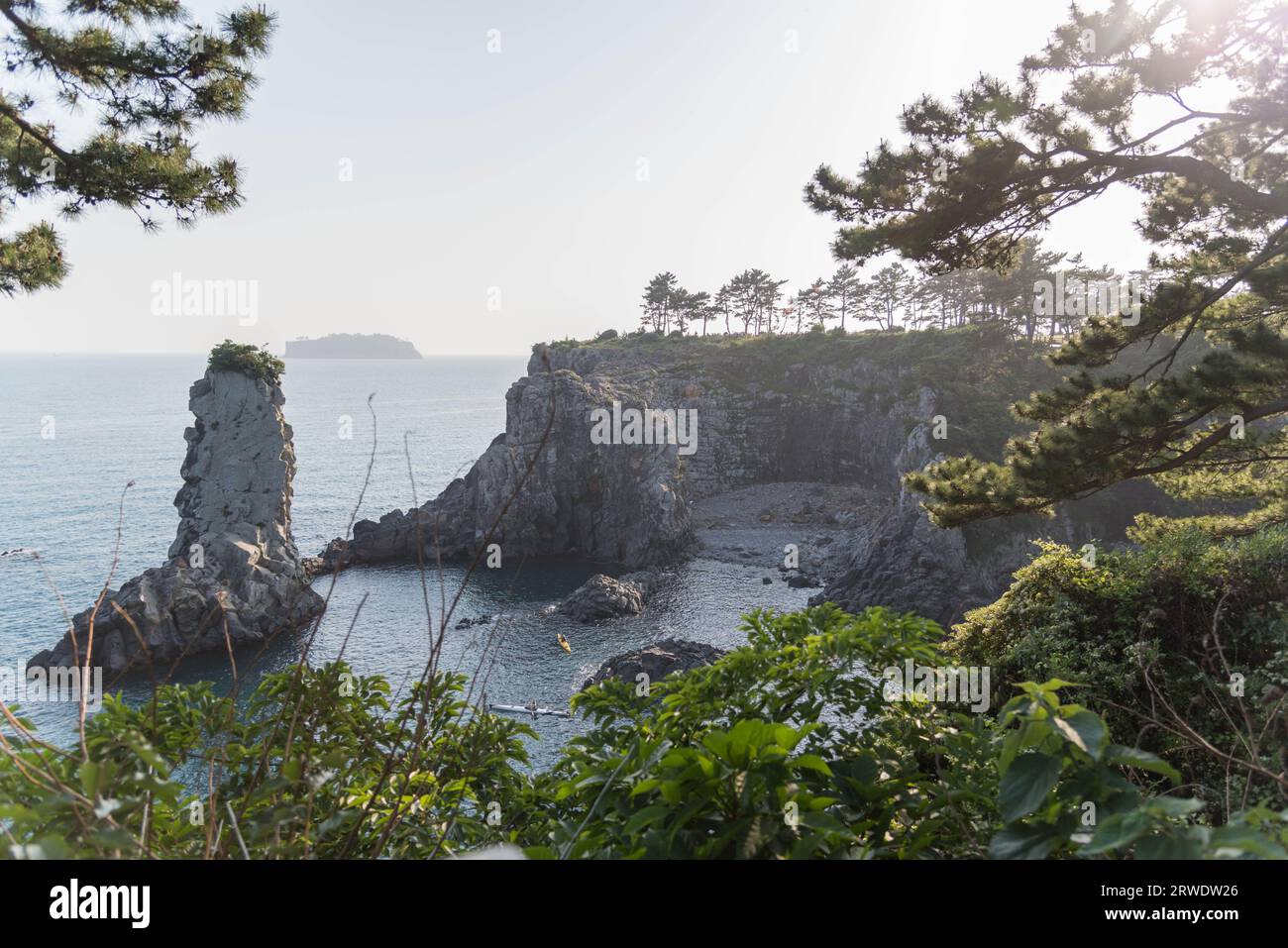 Oedolegae Rock, which means 'lone rock', one of the attractions on Jeju ...