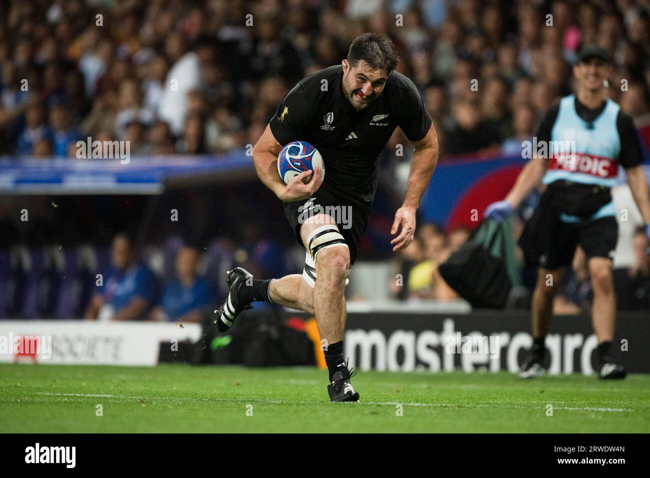 Luke Jacobson (NZL) during the 2023 Rugby World Cup Pool A match ...