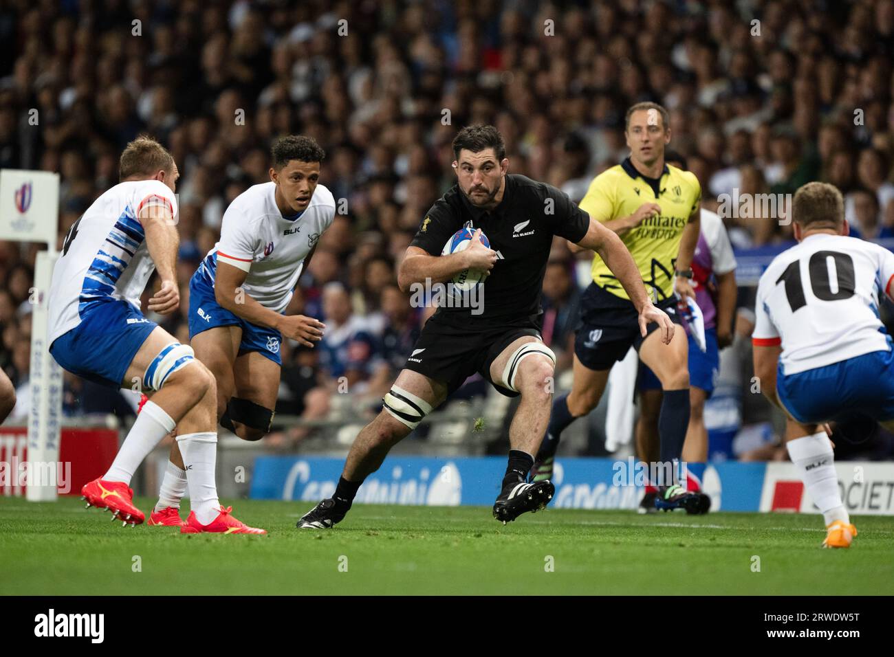 Luke Jacobson (NZL) during the 2023 Rugby World Cup Pool A match ...