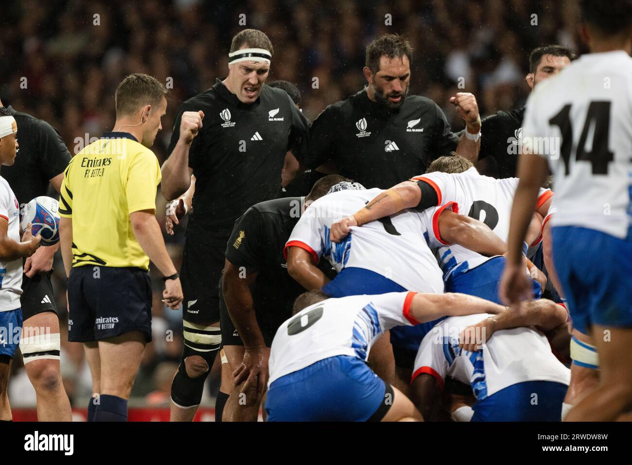 (L-R) Brodie Retallick, Samuel Whitelock?(NZL) during the 2023 Rugby ...