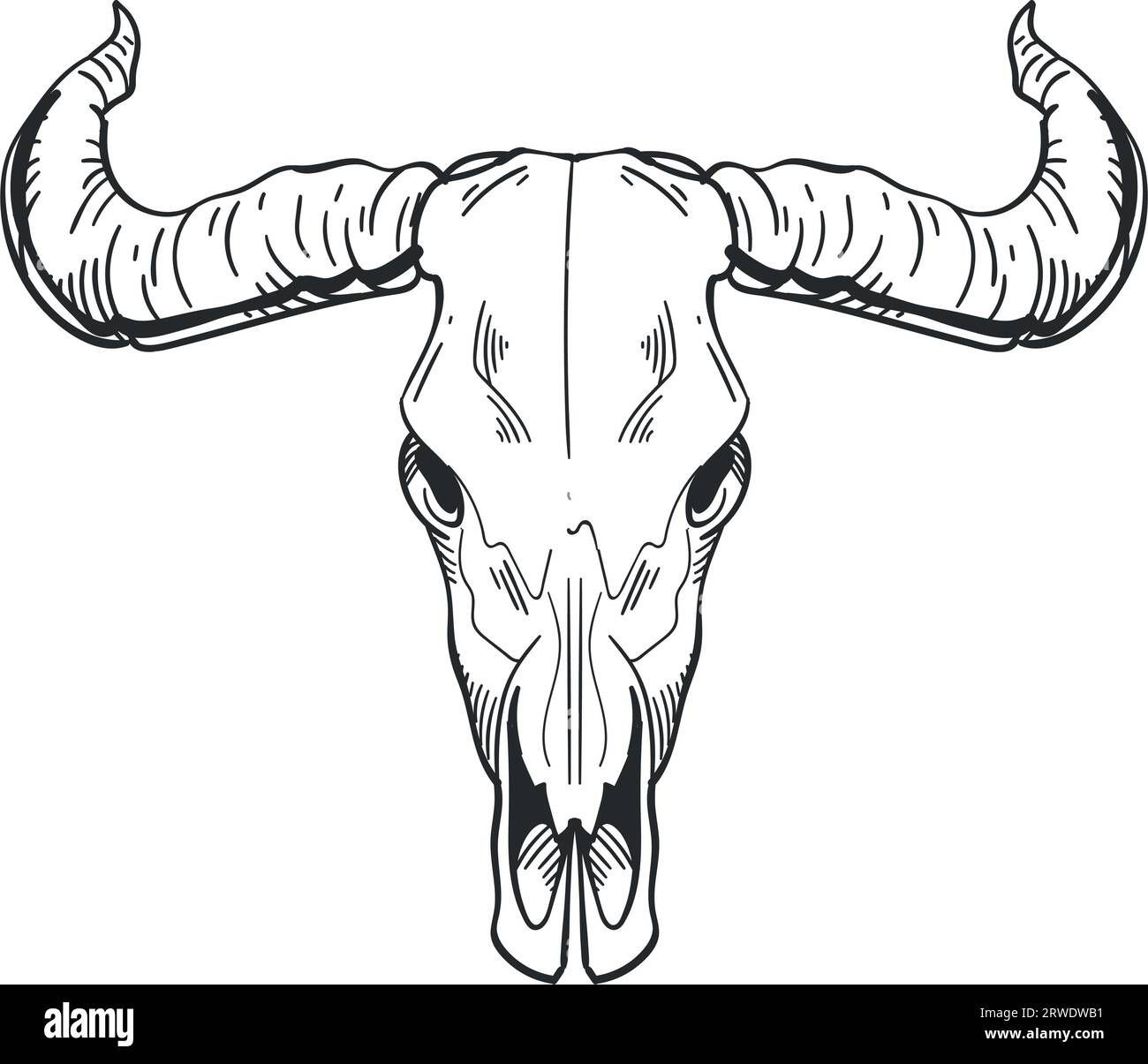 Buffalo skull icon cartoon Stock Vector Images - Alamy