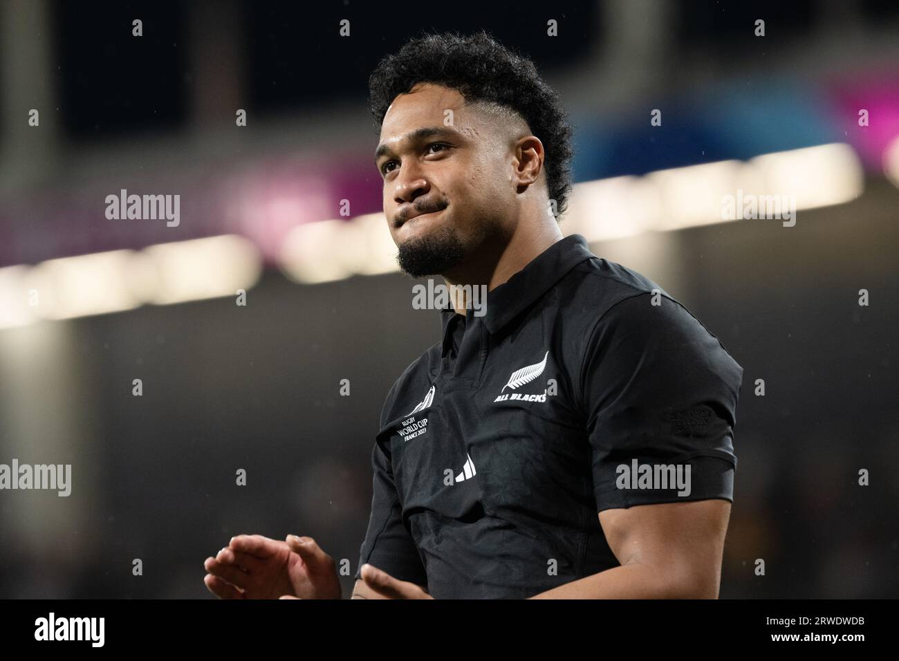 Leicester Fainga'anuku NZL) during the 2023 Rugby World Cup Pool A ...