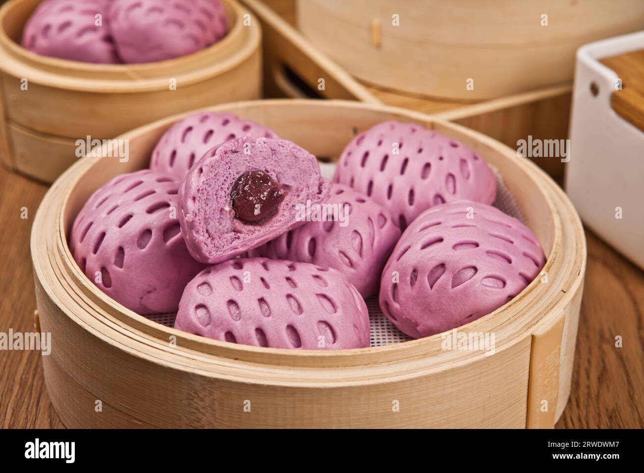 Taro Puree Bun,chinese bun,bao zi Stock Photo - Alamy