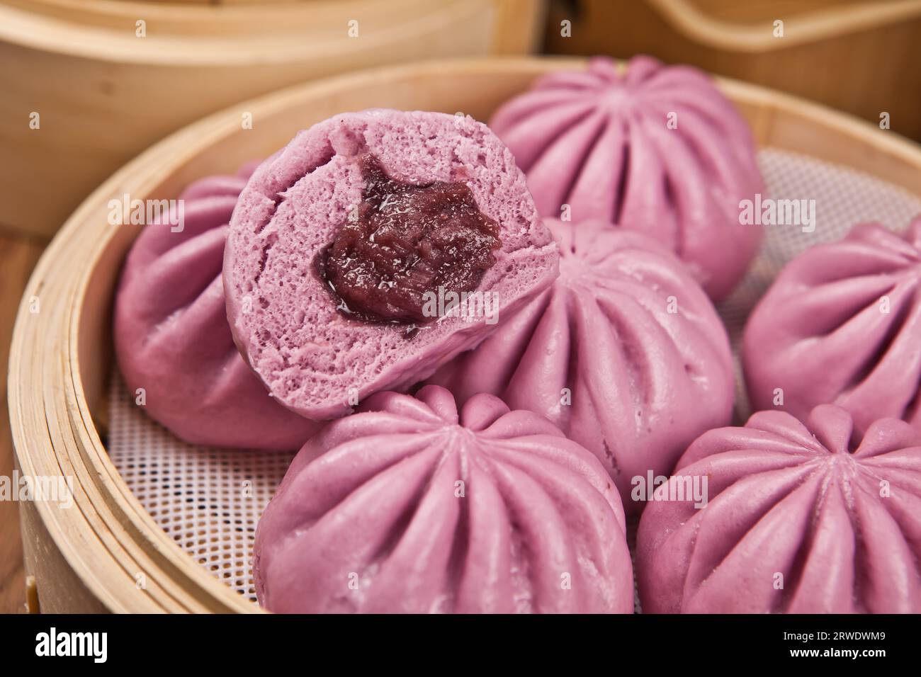 Taro Puree Bun,chinese bun,bao zi Stock Photo - Alamy