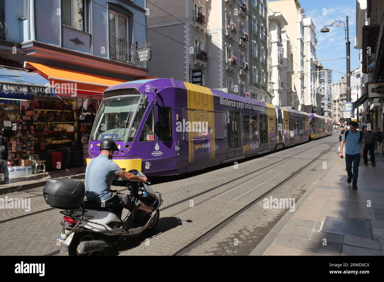 turkey istanbul 1 june 2023. Istanbul light train metro at a district ...